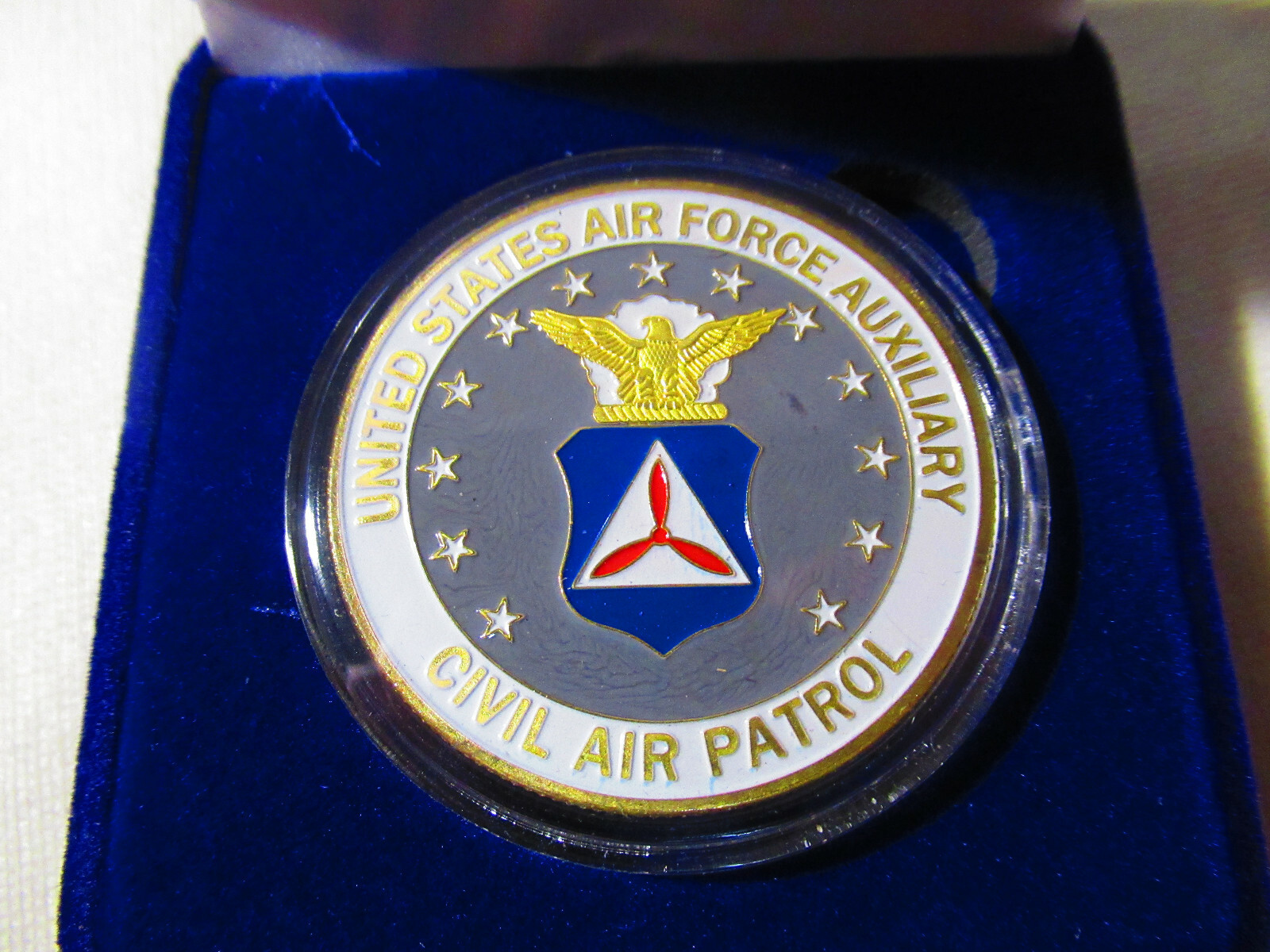 U S AIR FORCE AUXILIARY CIVIL AIR PATROL Challenge Coin w/ Presentation ...