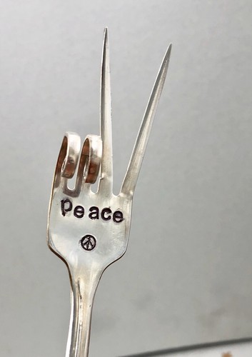 Garden Marker Plant, Peace Sign fork, recycled silverplate, Plants ...