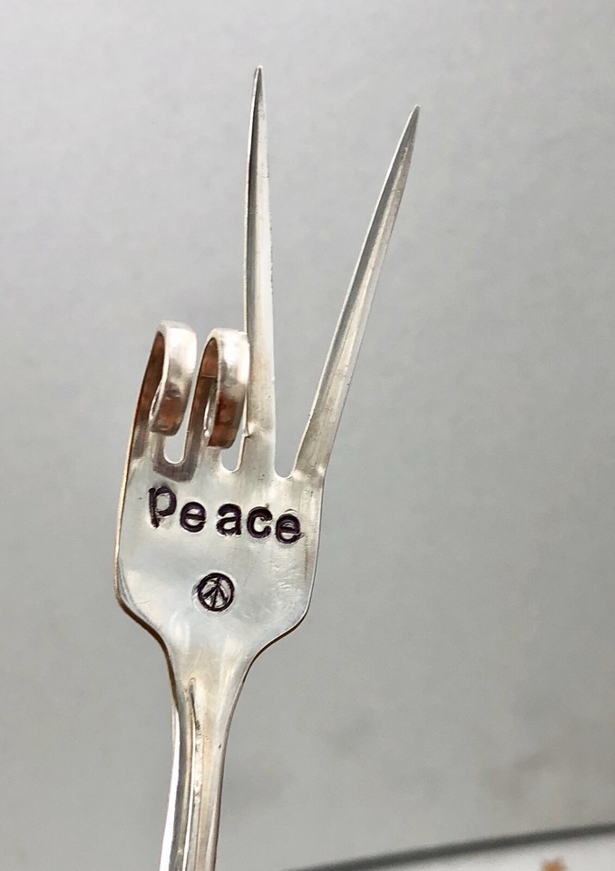 Garden Marker Plant, Peace Sign fork, recycled silverplate, Plants ...