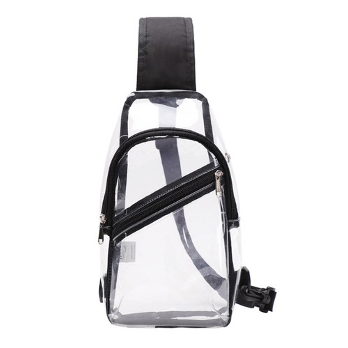 Men Clear Chest Bag Fanny Pack PVC Crossbody Shoulder Bags Sling Travel ...