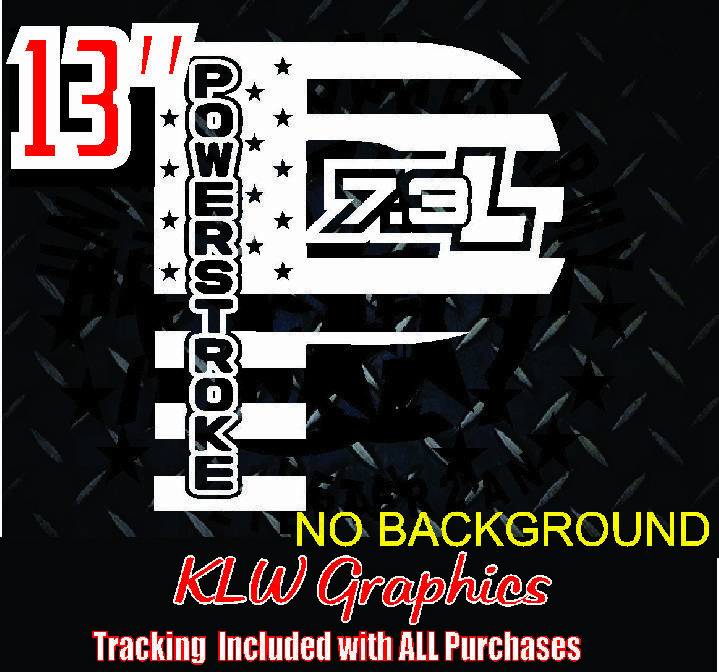 Powerstroke American Flag P Decal Sticker Turbo Diesel Truck 7.3L 6.7L ...