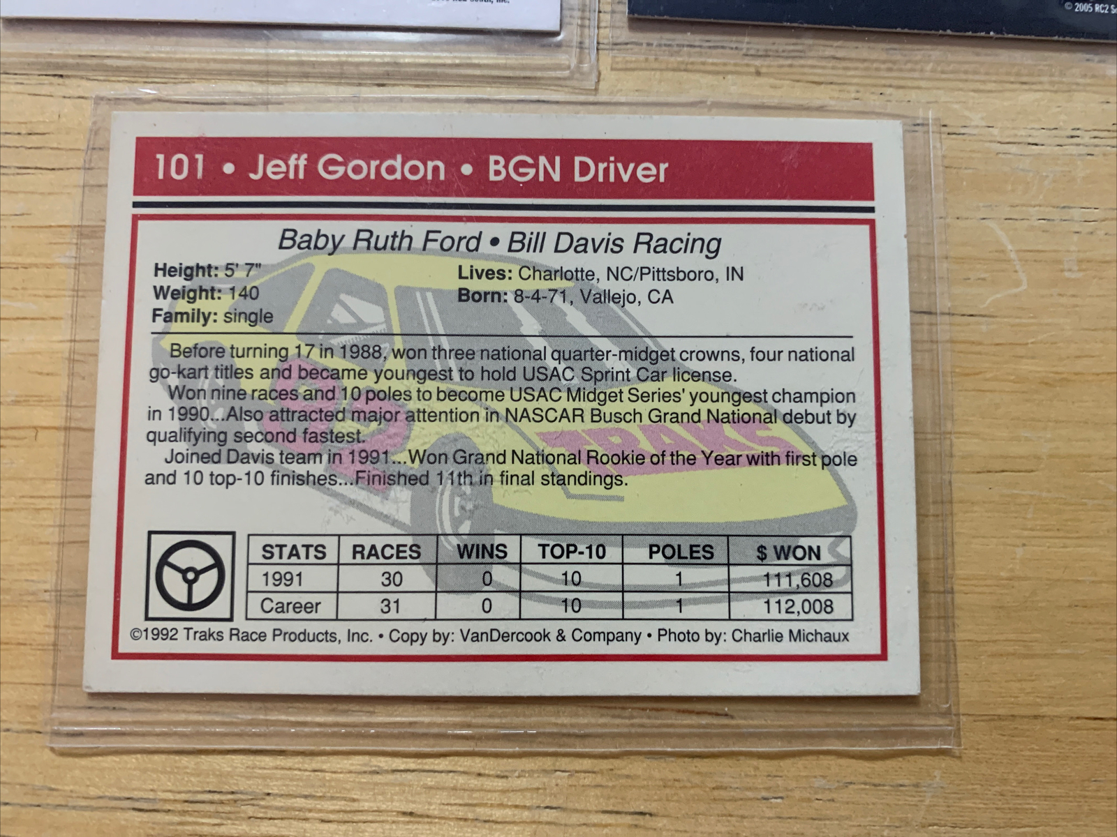 Autographed NASCAR Driver Cards- Jeff Gordon(Rookie), Dale Jr, Johnson ...