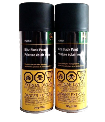 2 cans - John Deere Blitz Black Spray Paint Can 12oz TY25631 Genuine ...