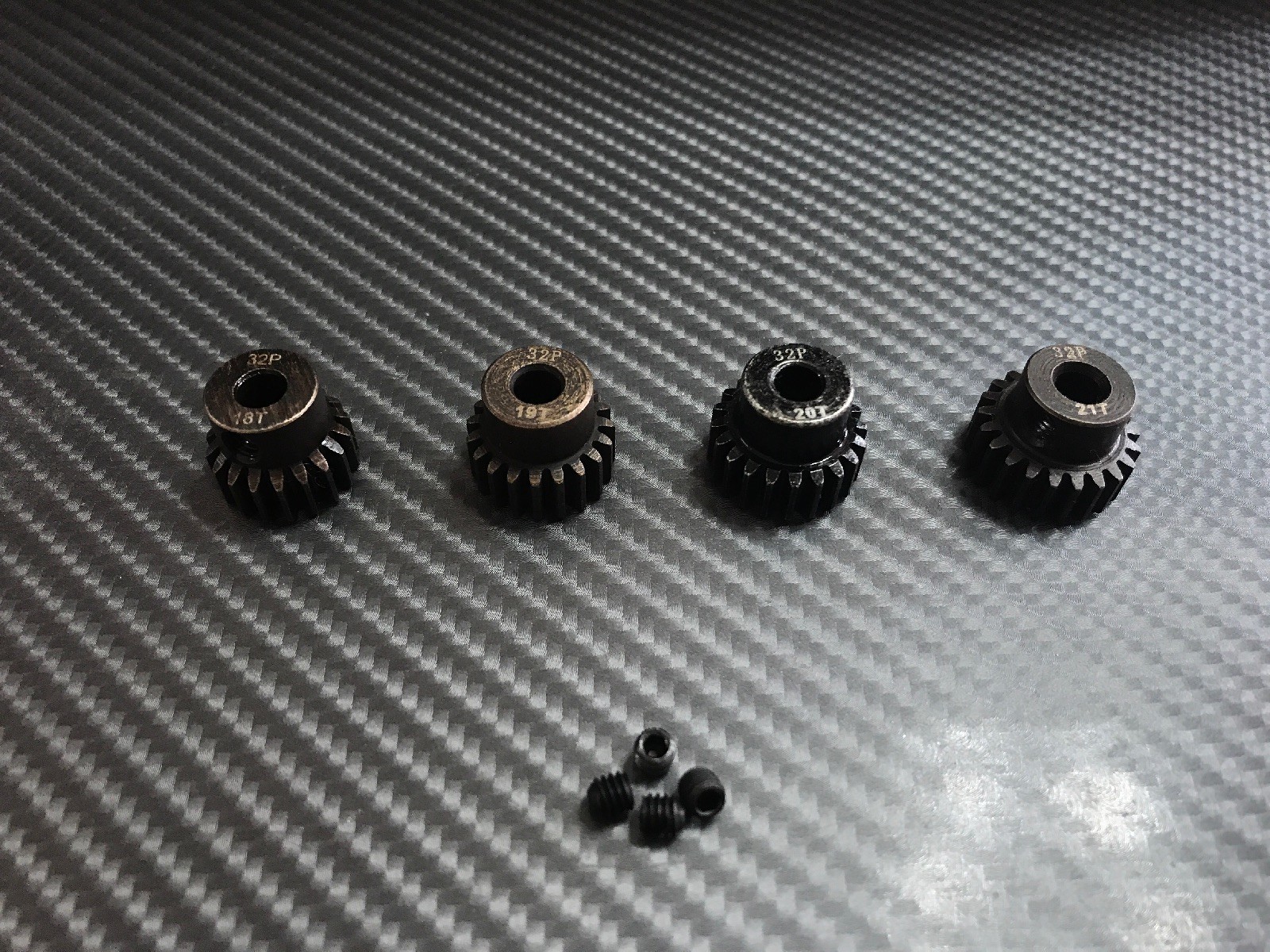 Mod .8 32P 5mm Steel Pinion Gear Set 18T 19T 20T 21T Fits Traxxas 1/10 ...