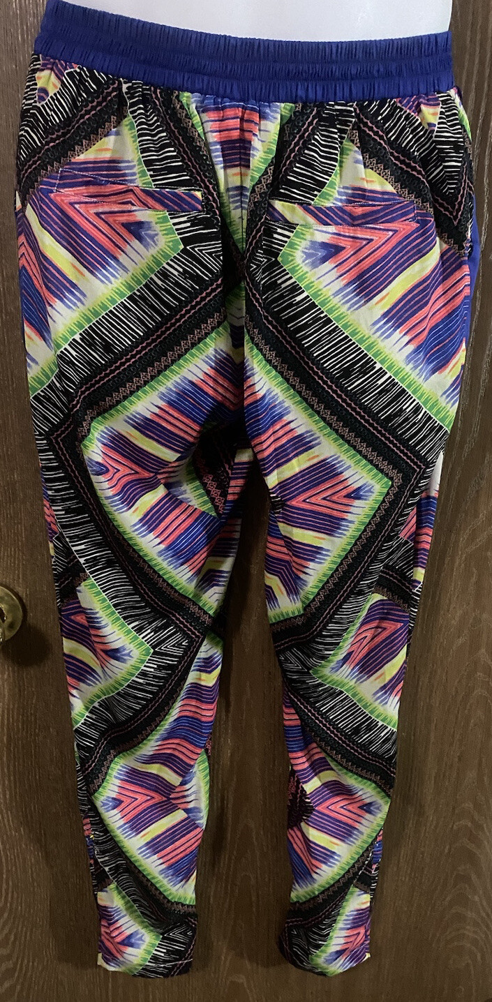 Bebe Y2K Style Pattern Lounger Pants Roll Up Calf Button | eBay