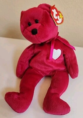 Ty Beanie Babies Valentina The Bear DOB February 14, 1998 Valentines ...