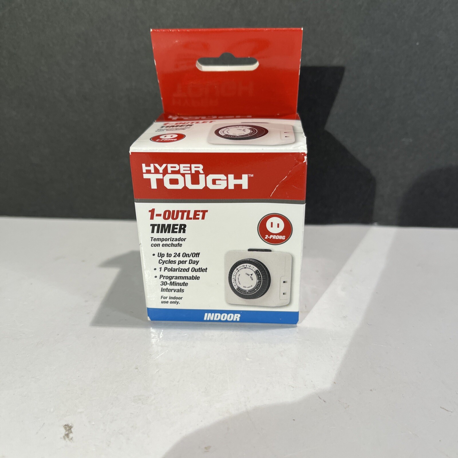 Hyper Tough 24-Hour Mechanical Outlet Timer Daily use, 2 prong 15 amp ...