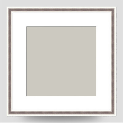 THIN SILVER 8x8 PICTURE PHOTO FRAME incl WHITE Mount for 6x6 PRINT ART ...