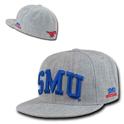 Southern Methodist University SMU Mustangs Fitted Flat Bill Cap Hat ...