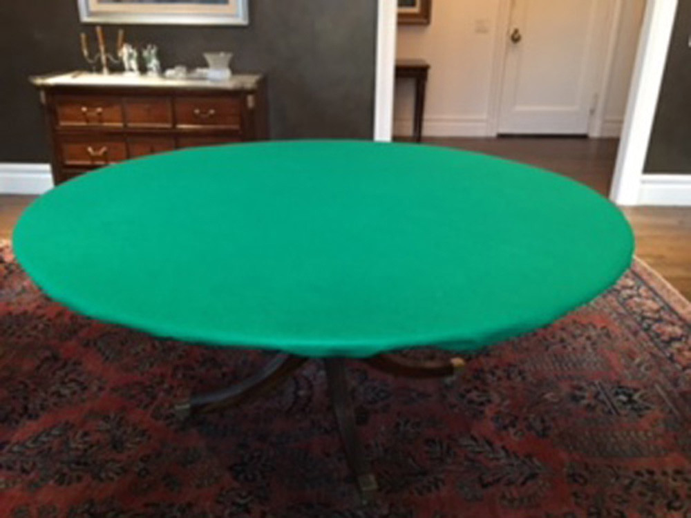 Green Poker Felt Table cloth - fits 60" PEDESTAL ROUND - elastic edge ...