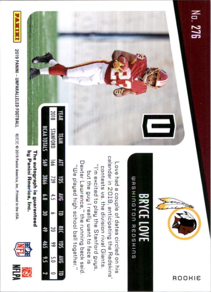 2019 Panini Unparalleled Rookie Autographs #276 Bryce Love Auto - NM-MT ...