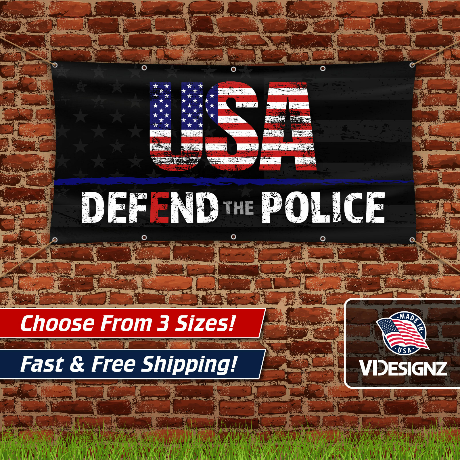 Defend The Police! USA Patriotic Single Sided Indoor/Outdoor Banner | eBay