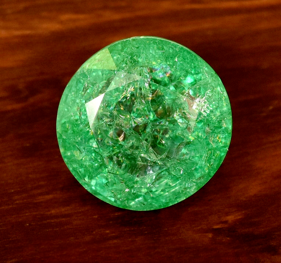10.8X10.8mm Certified Natural Green Emerald Loose Gemstone Round Shape ...