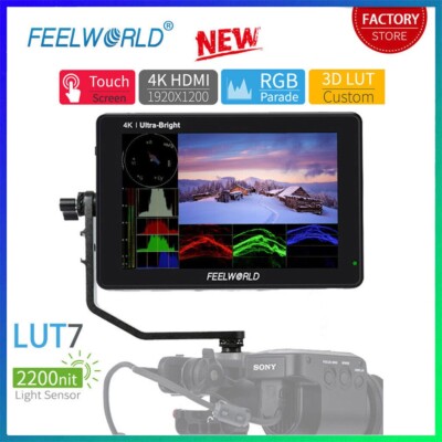 FEELWORLD LUT7 7 Inch Camera Field Monitor 3D LUT 2200nits Touch Screen ...