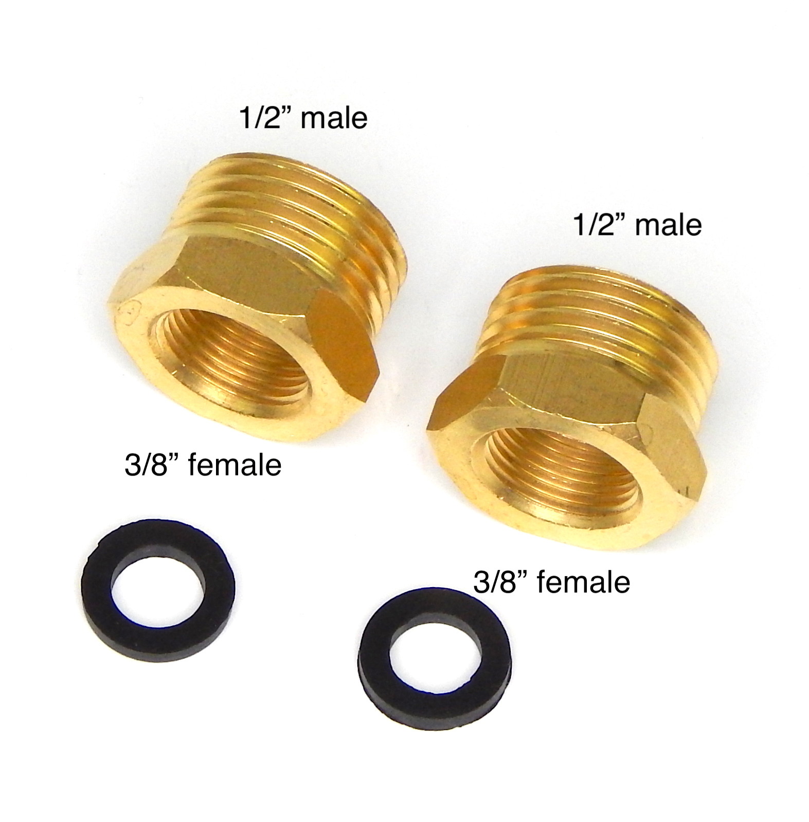 Shampoo Bowl Faucet Brass Water Line Reducers Plumbing Parts 1/2" to 3/ ...