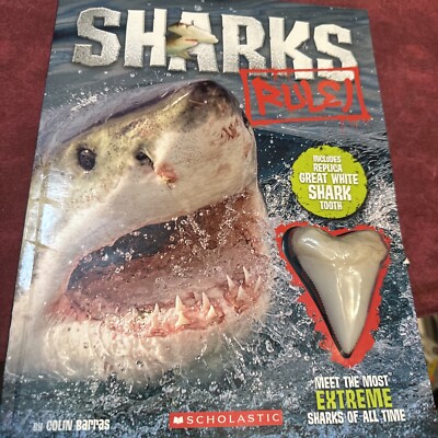 Sharks rule replica of a great white shark tooth book | eBay