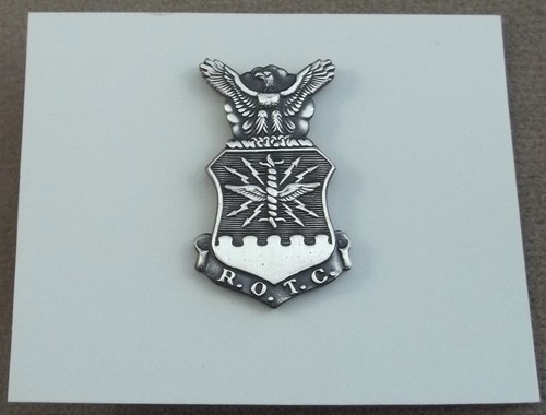 US Air Force ROTC Enlisted Flight Cap And Beret Badge Silver Oxide ...