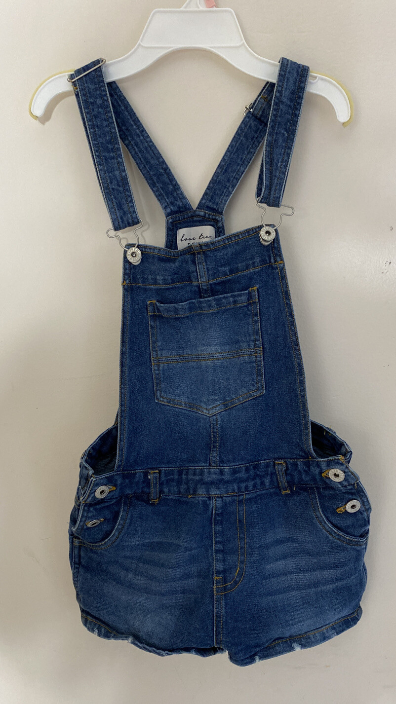Junior Girls Love Tree Denim Overalls Size S - Gem