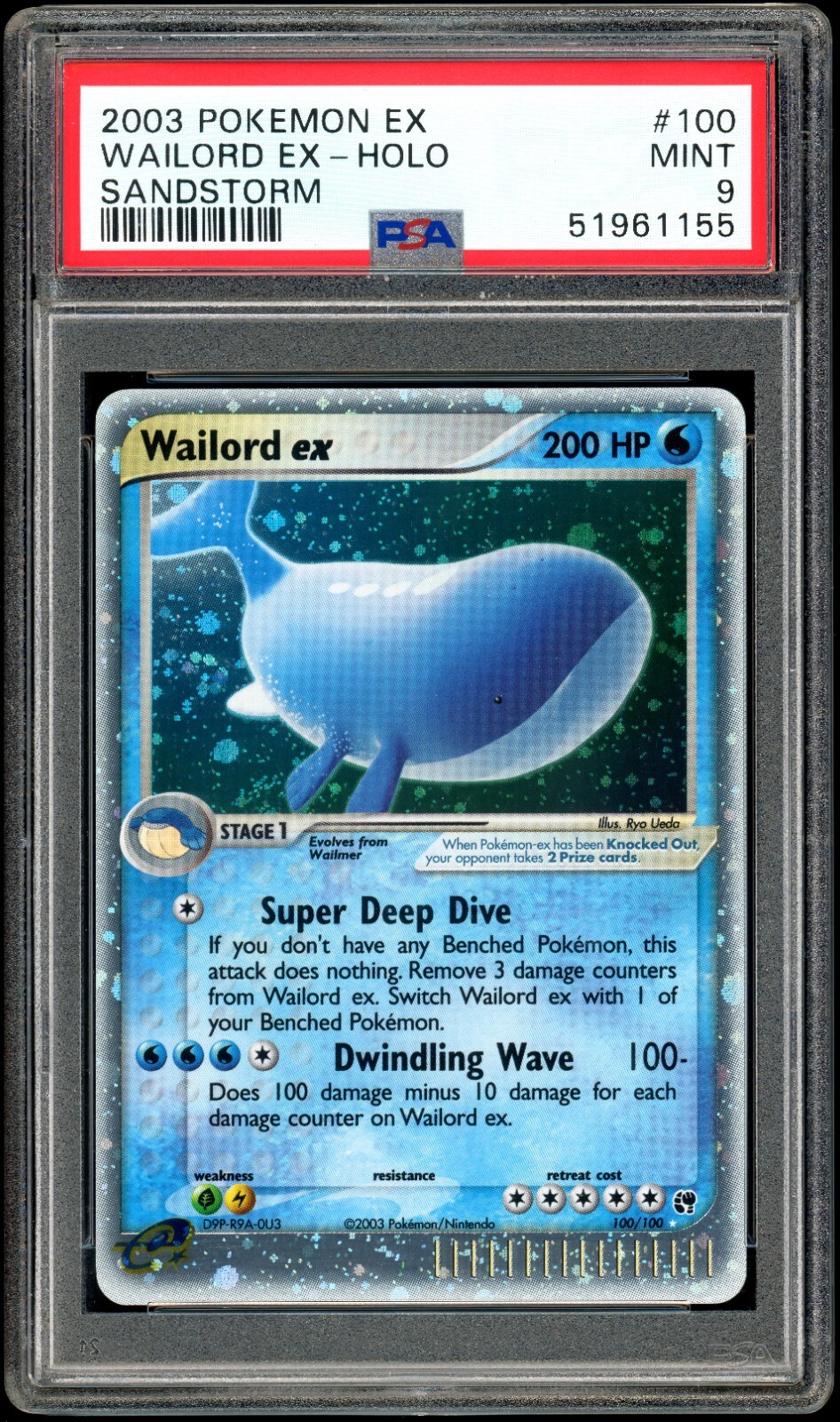 Pokemon Wailord ex Holo PSA 9 Mint EX Sandstorm 100/100 | eBay