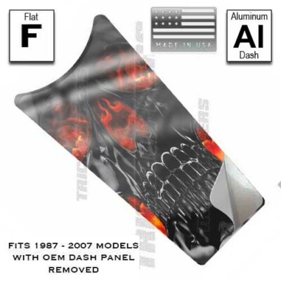 Aluminum | Gas Tank Dash Console Insert for Harley Touring SKULL REAL ...