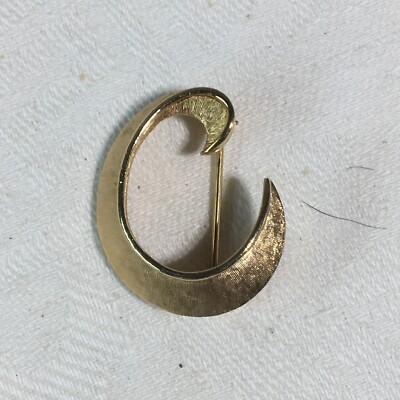Vintage Trifari Brushed Gold Tone Letter C Brooch | eBay