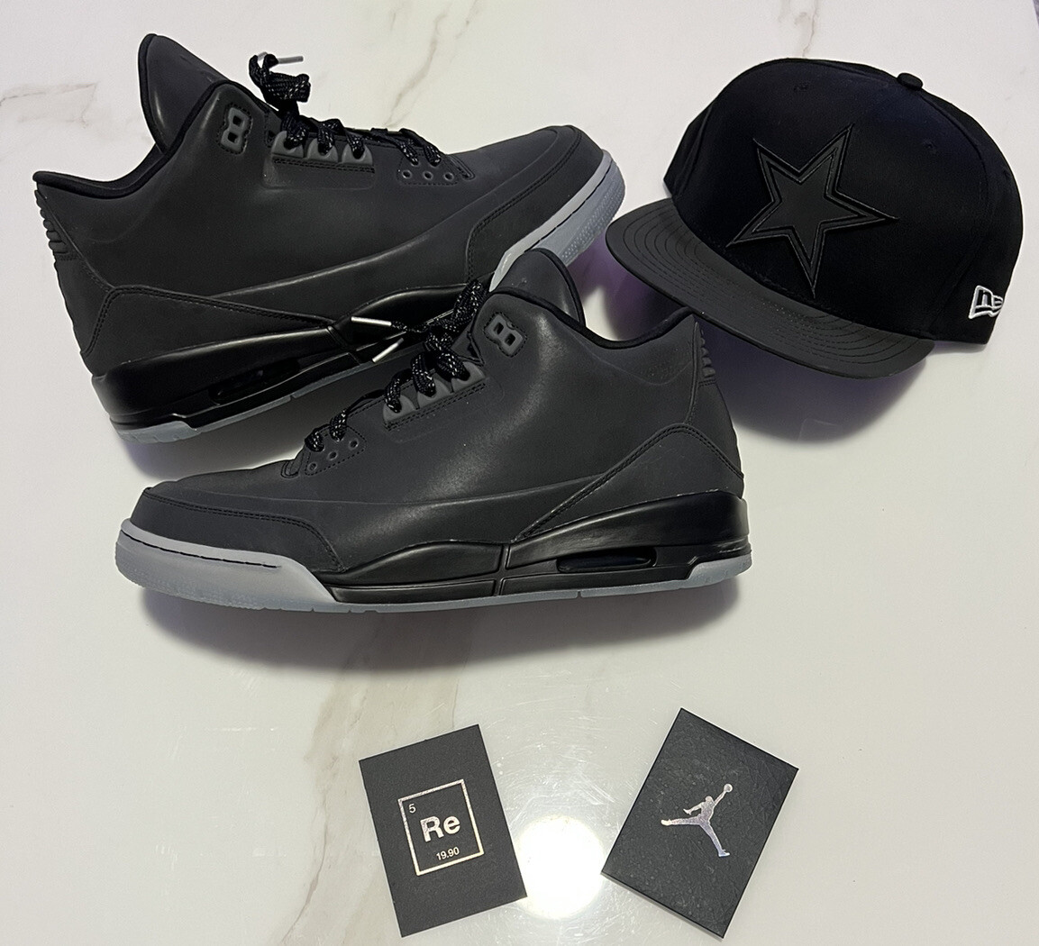 Air Jordan Retro 5Lab3 Black 3M Reflective Size 11.5 + Matching New Era ...