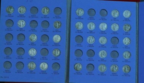 Mercury Dime Collection in Whitman Book - 46 Silver Coins 1916-1945 | eBay