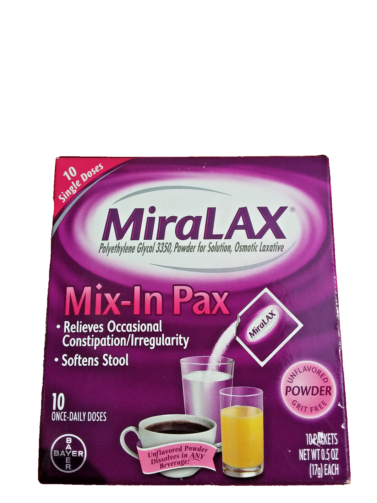 MiraLAX Single Dose Sachets - 10 Count for sale online | eBay