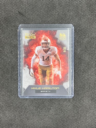 RARE ROOKIE CARD!! KYLE HAMILTON - WILD CARD MATTE - ROOKIE HEAT - #'d ...