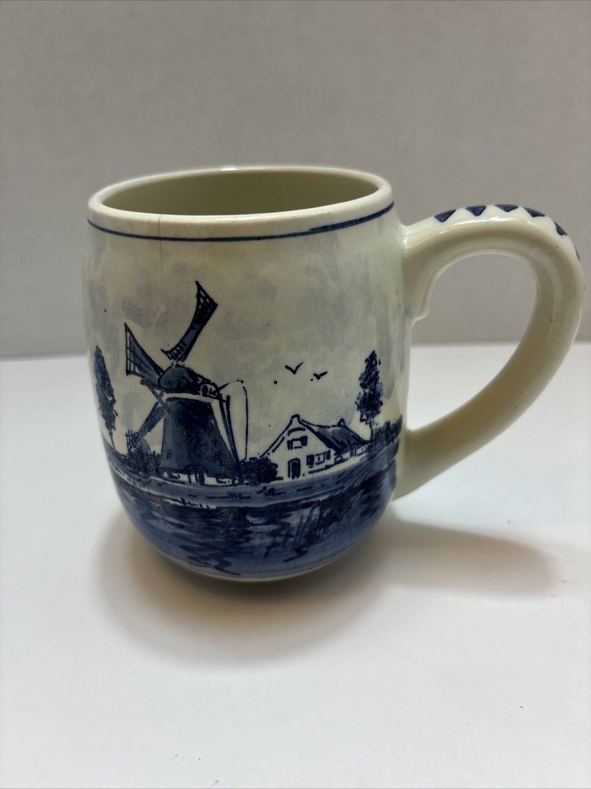 Vintage Delft Blue Blauw Hand Painted Danish Dutch Windmill Mug Cup ...