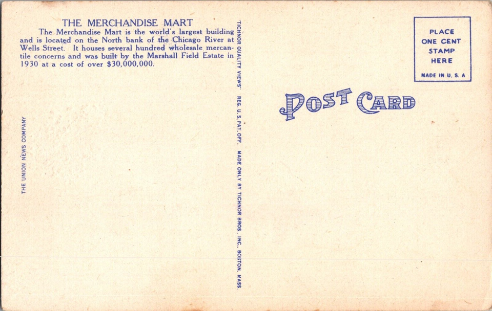 Vtg Postcard The Merchandise Mart, Chicago IL. , Unposted | eBay