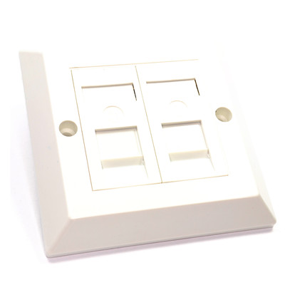Double rj45 faceplate inc Euro Modules cat5e inc screws and labels ...