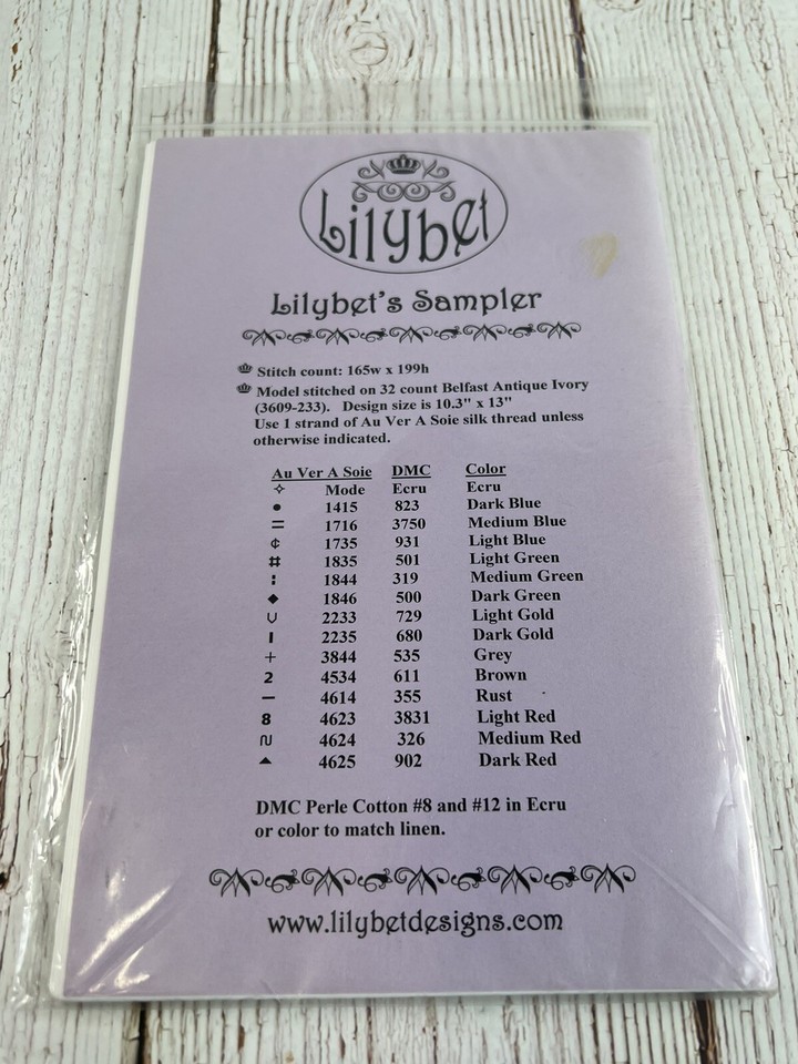 Lilybet Designs LILYBETS SAMPLER Counted Cross Stitch PATTERN/CHART #36 ...