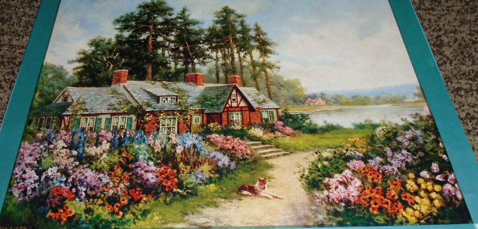 G.B. Fox, Cottage Collie Lake Flowers Trees 13"x10.5" Sample Calendar ...