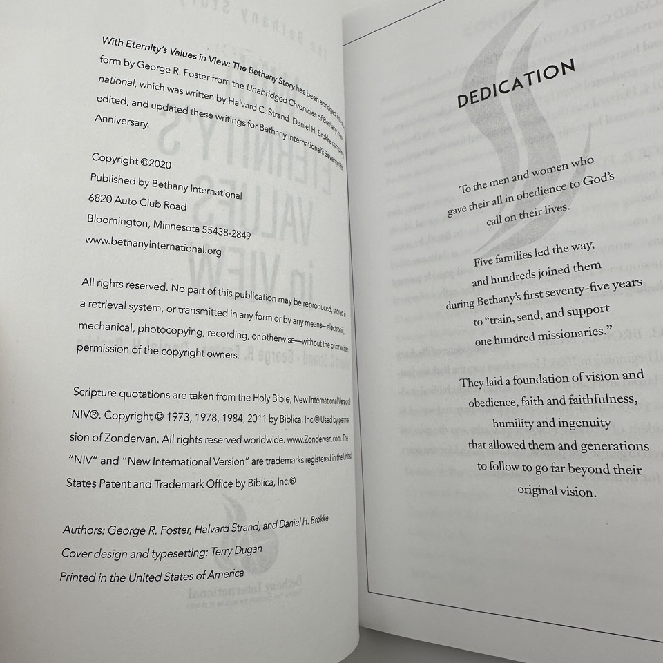 The Bethany Story with Eternity’s Values in View | eBay