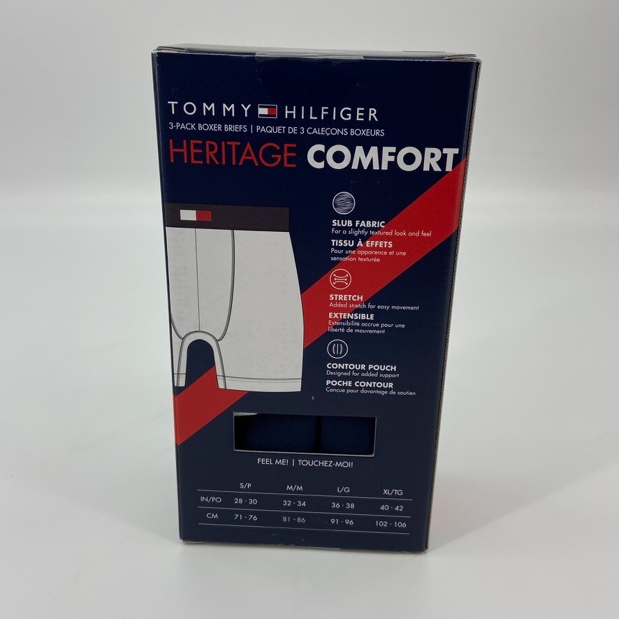 Tommy Hilfiger Boxer Brief Underwear Mens Large Red Gray Cotton Stretch ...