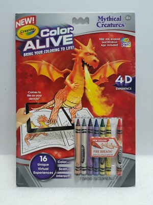 Mythical Creatures Crayola Color Alive 4D Action Coloring Book With App ...