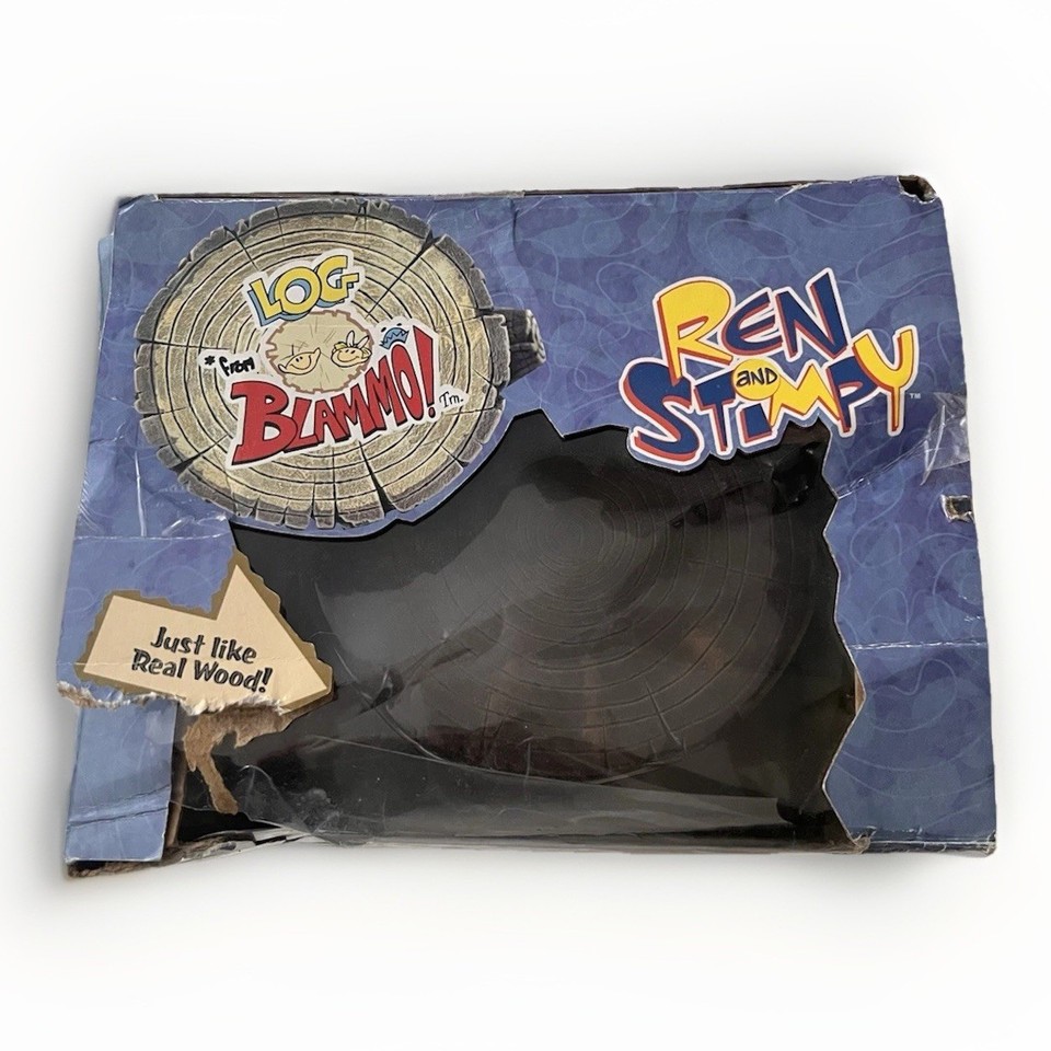 90’s Cartoon Blammo Ren & Stimpy Mega size Log Figure In Box Nostalgia ...