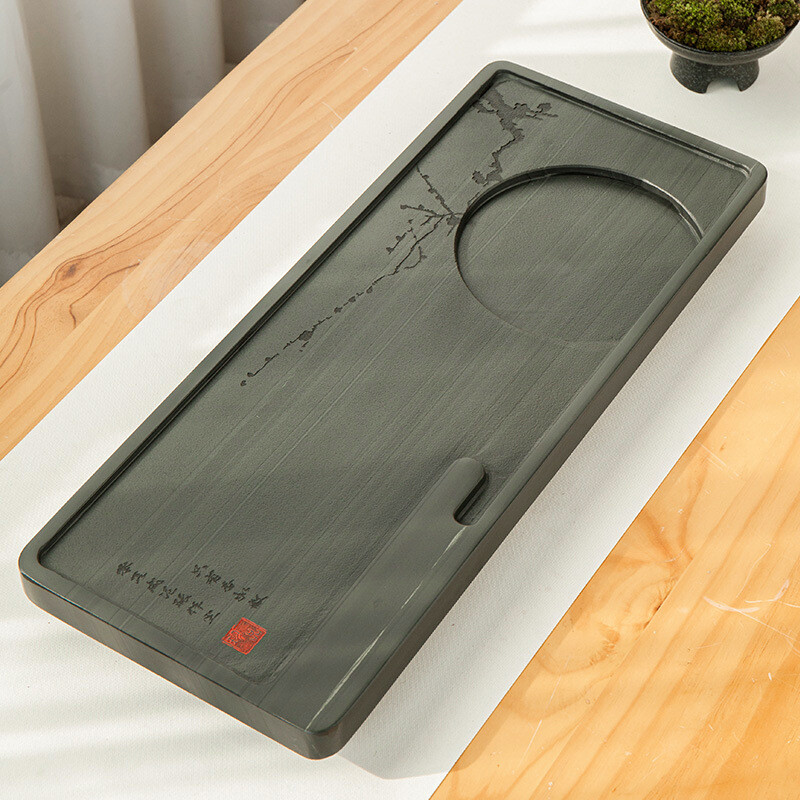 Stone Tea Tray Water Draining Serving Tray For Tea Set Carved Table ...