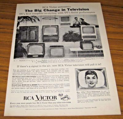 1955 Print Ad RCA Victor TV Sets 7 Television Models | eBay