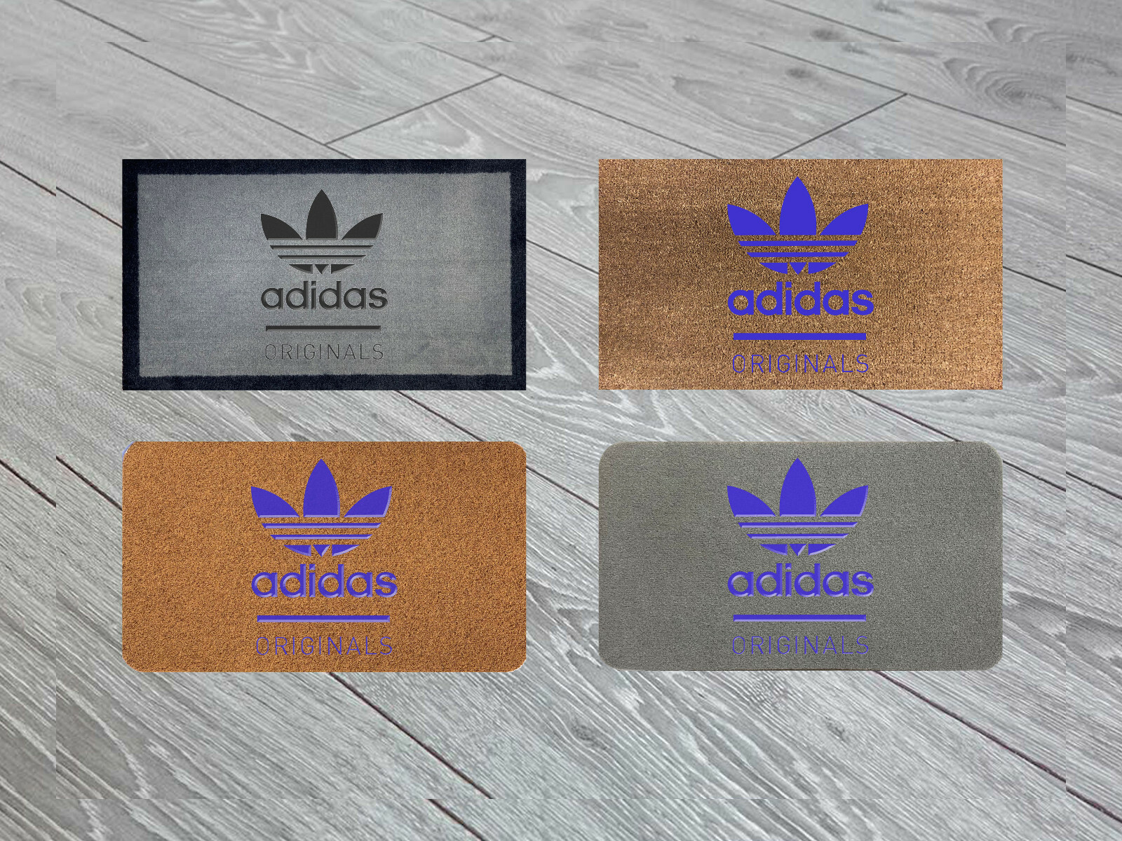 Adidas Logo Coir Synthetic Blue Light Grey Nylon Novelty Funny Humour ...