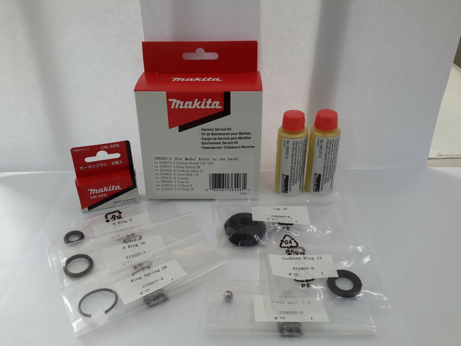 OEM Genuine MAKITA Complete Service Kit 195263-2 HR2460 HR2470 Hammer ...