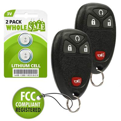 2 Replacement For 2006 2007 2008 2009 2010 2011 Chevrolet HHR Key Fob ...