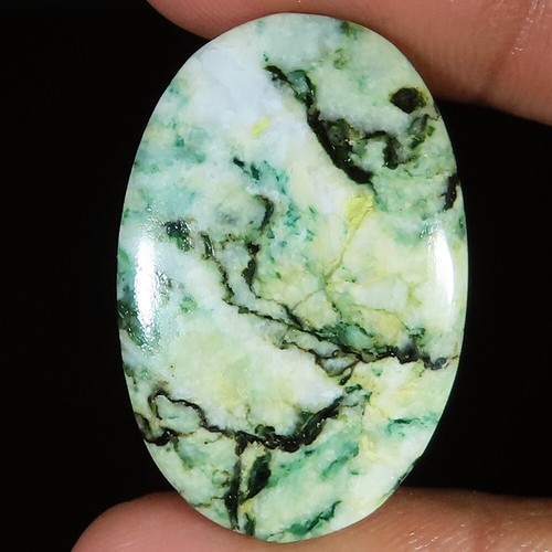 Untreated Mariposite Cabochon 33.80 Cts Oval Shape Gemstones 22x33x4 mm ...