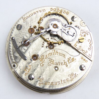 Hamilton 18 Size Model 940 Complete 21 Jewel Pocket Watch Movement | eBay
