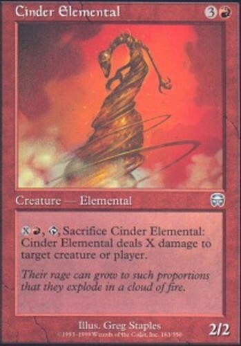 Cinder Elemental Light Play, English Magic the Gathering MTG Mercadian ...