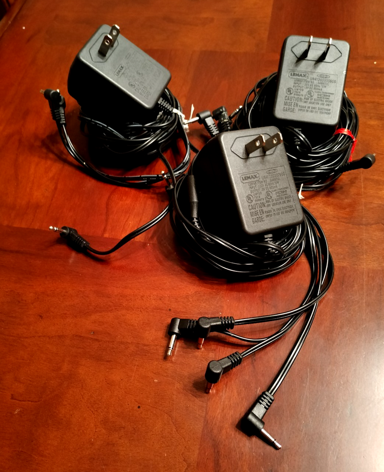 LOT OF 3 -Lemax 4 Prong Port 3V Adapter # 54100 UR4120030050G Tested | eBay