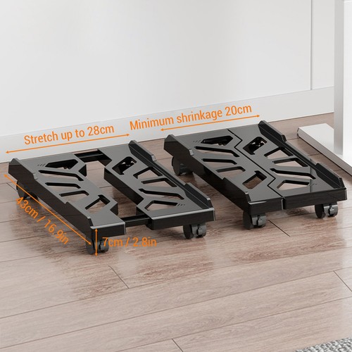 PC Floor Cart Adjustable Computer Tower Stand Ventilated ABS With 4 ...