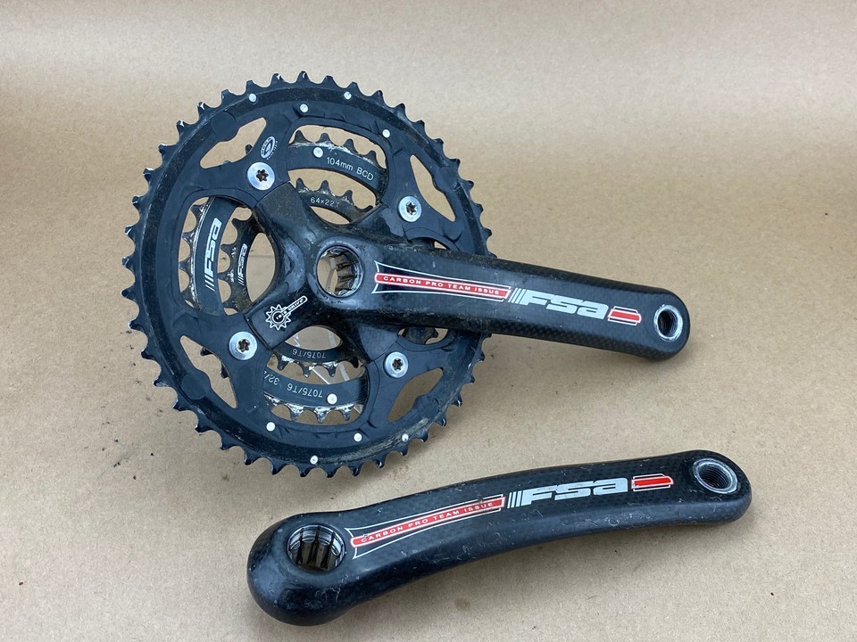 FSA Carbon Pro Team Triple Crankset 175mm 104/64 | eBay