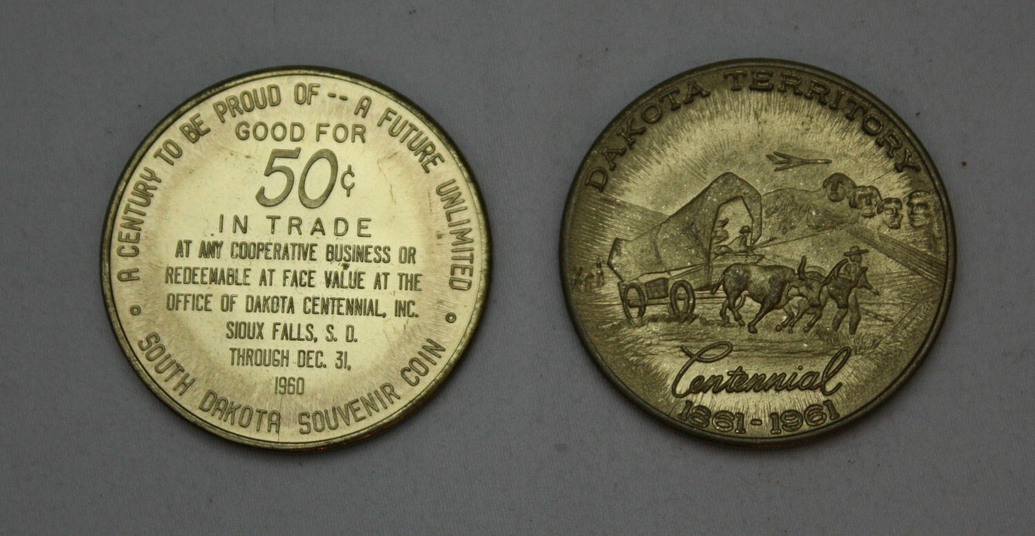 Dakota Territory Centennial Brass Token Lot Of 2 Excellent Condition | eBay